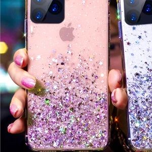 Accessories | Silicone Glitter Sparkle Pink Transparent Case For Iphone ...